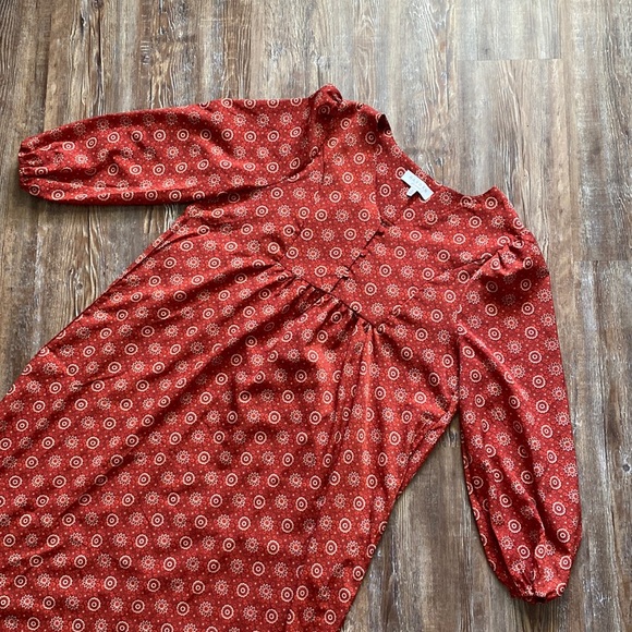Hayden | Dresses | Hayden Rust Burnt Orange Puff Balloon Sleeve ...
